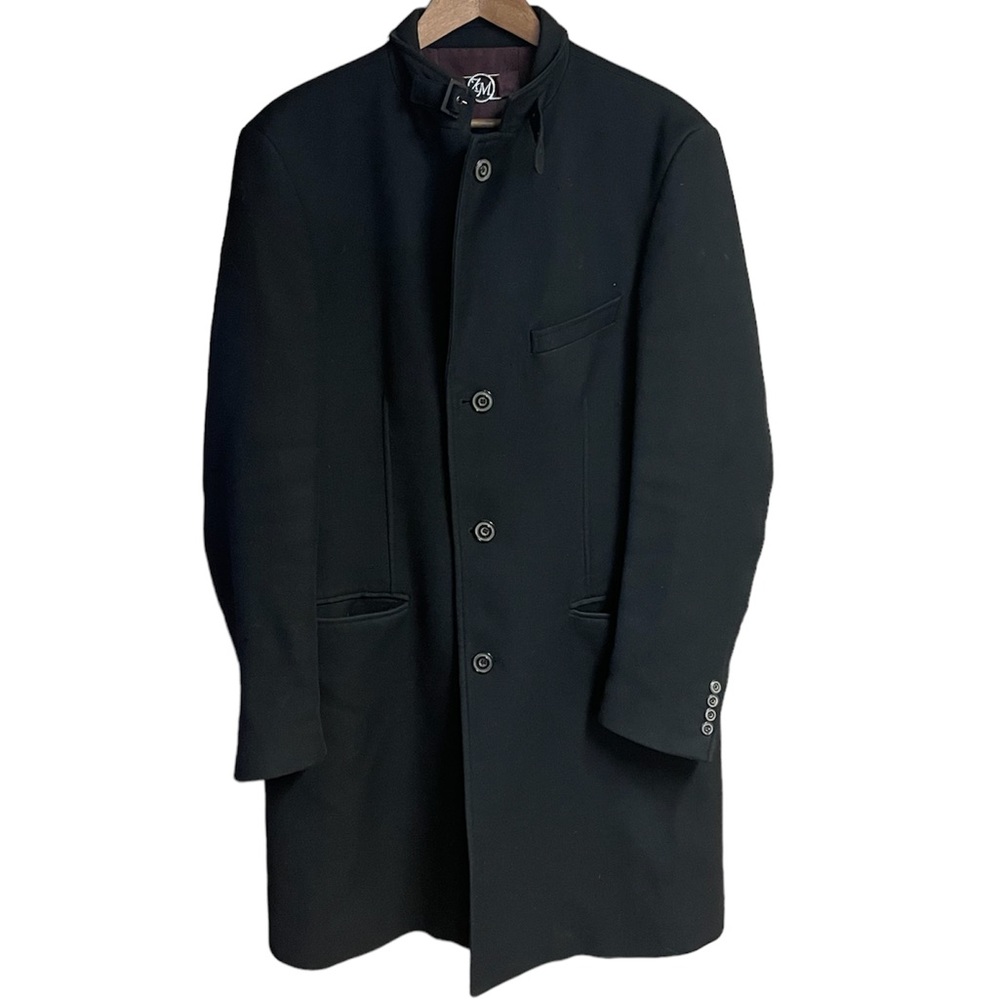 Zara Man Black 4 Button Men’s Wool Coat Sz Xl - Gem